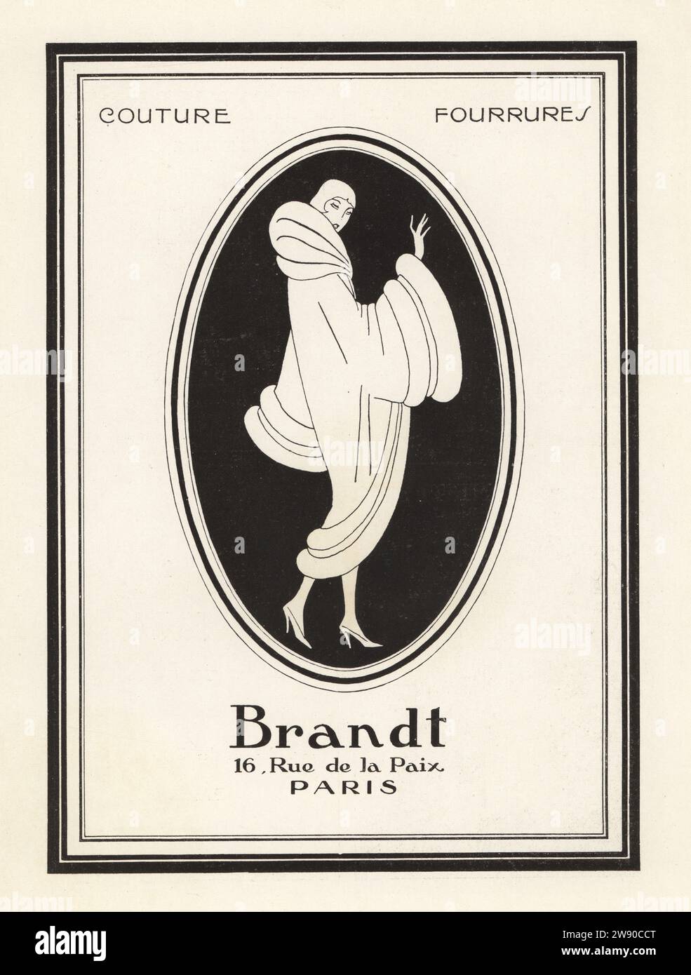 Magazine advertisement for fashion brand Brandt, Paris, 1925. Woman in ...