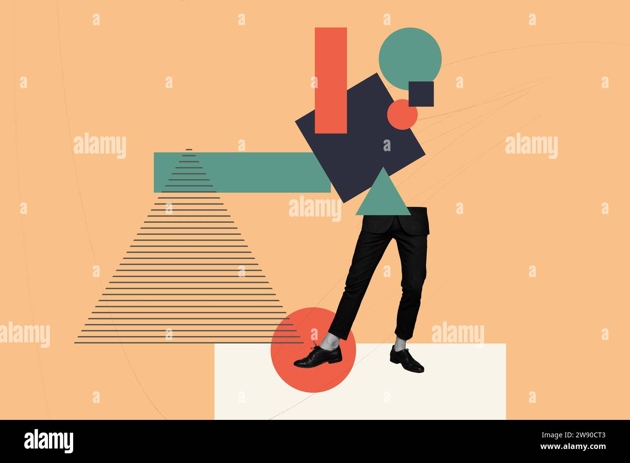 Creative collage picture illustration black white filter abstract ...