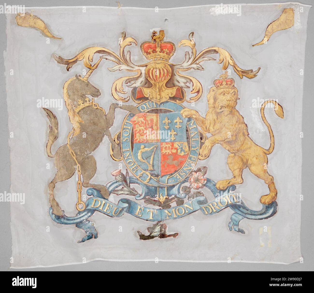 Banner of one of the Scottish regiments, Anonymous, c. 1747 Red, in the ...