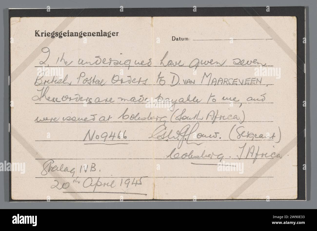 Postcard from prisoner of war camp Stalag IV B in Mühlberg a/d elbe ...