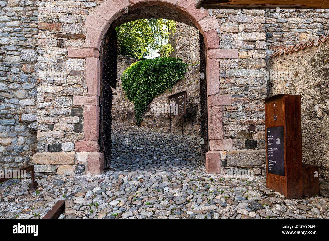 entrance of Tyrol Castle in South Tyrol, The castle is home to the ...