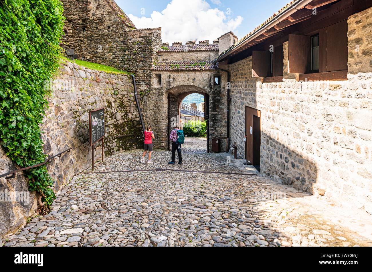 entrance of Tyrol Castle in South Tyrol, The castle is home to the ...