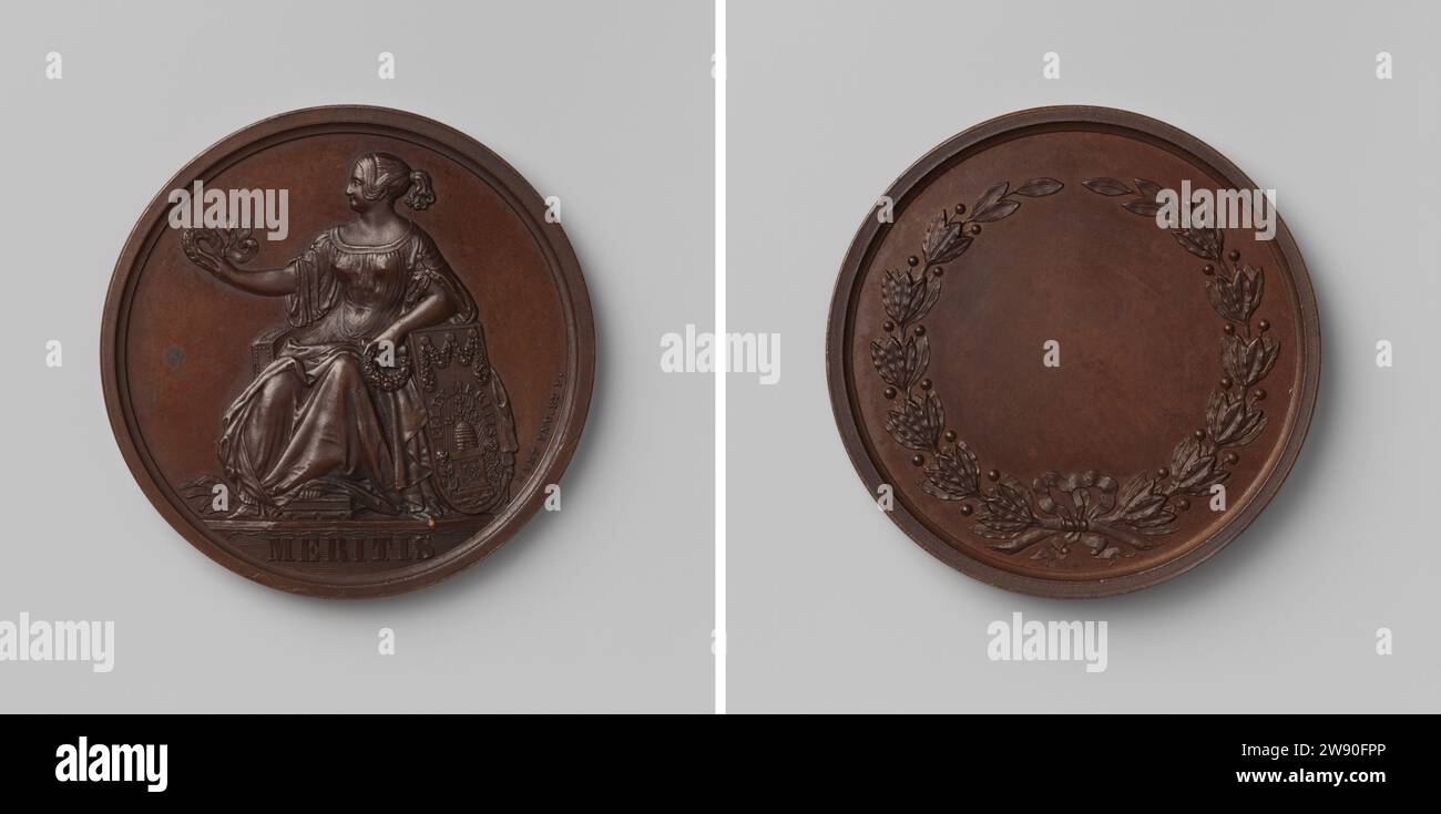 Society "Felix Meritis", Laurent Joseph Hart, 1839 award medal Bronze ...