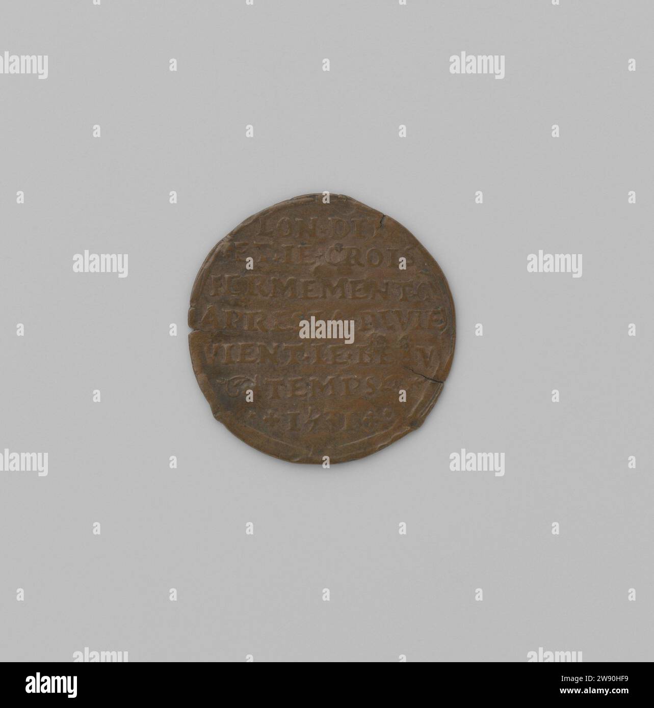 The Great Zeeland Flood of 1531, anonymous, 1531 live Copper medal ...