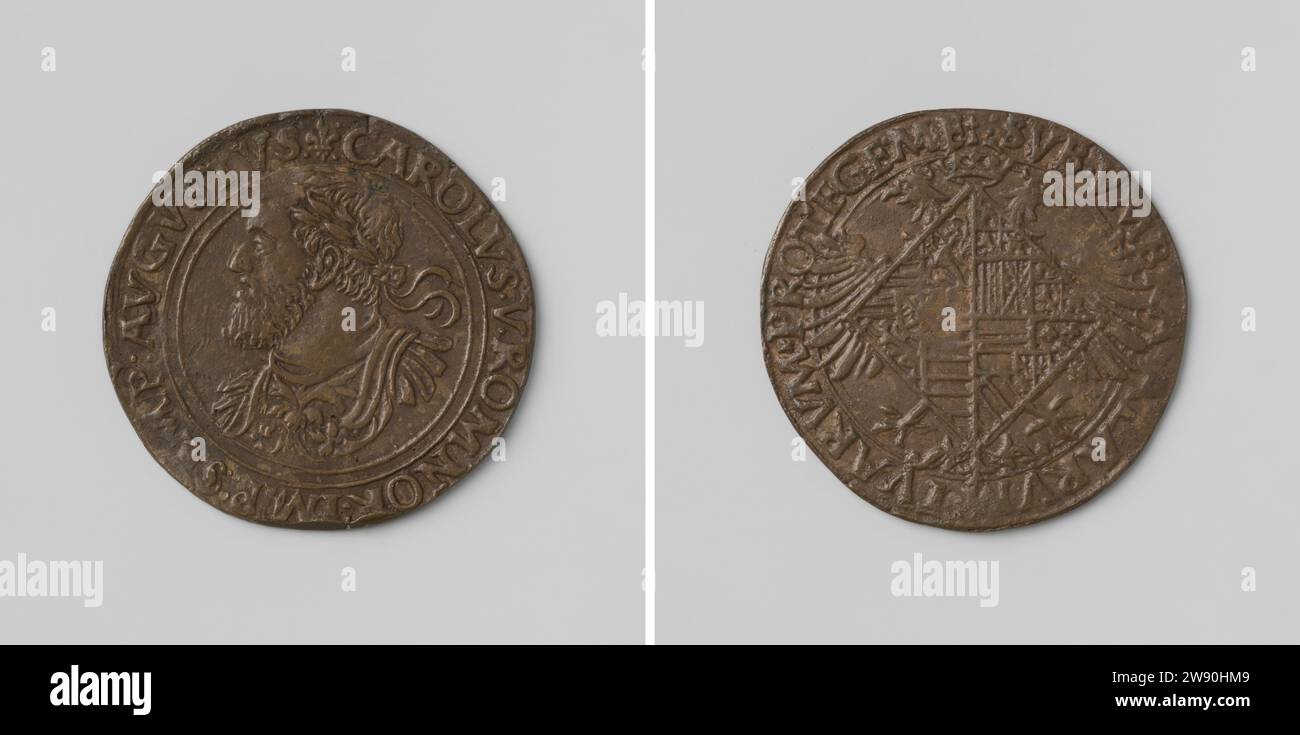Charles V, German Keizer, Anonymous, 1540 live Copper medal. Front ...