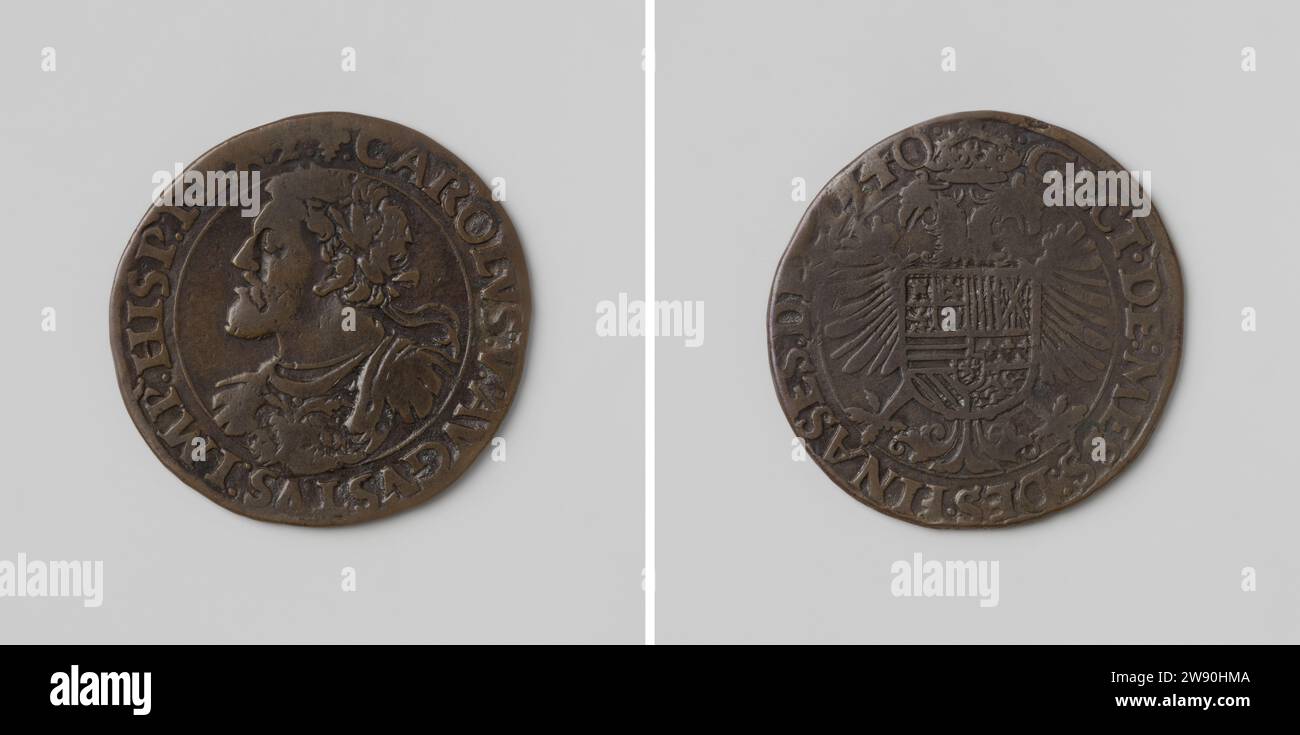 Charles V, German Keizer, Calculation medal of the Council of Finance ...