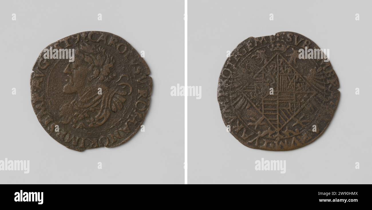 Charles V, German Keizer, Anonymous, 1540 live Copper medal. Front ...