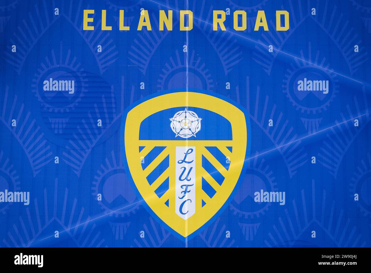 Leeds United branding and signage outside Elland Road Stadium ahead of ...
