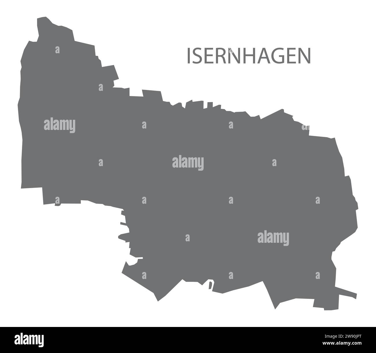 Isernhagen German city map grey illustration silhouette shape Stock ...