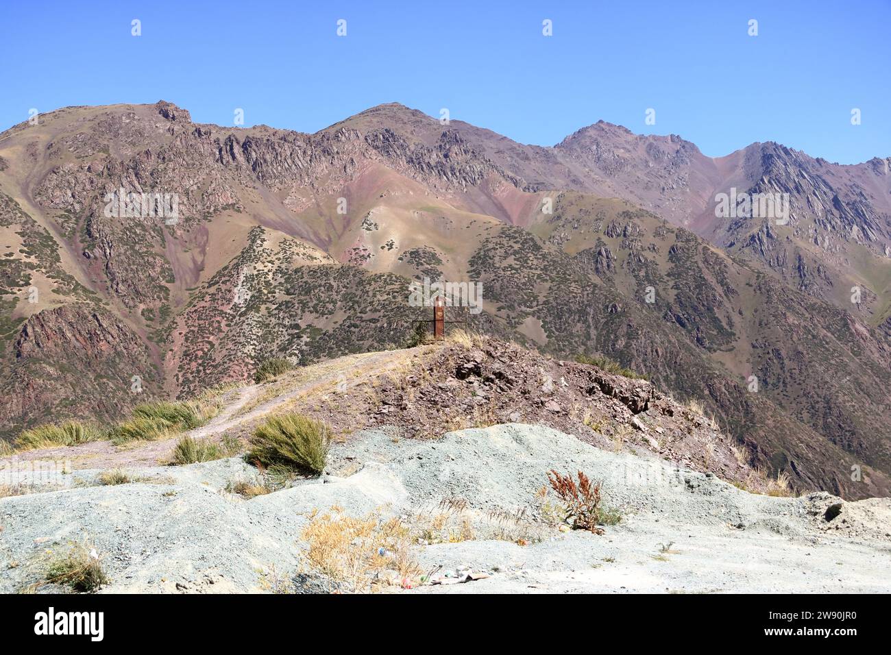 View of Too-Ashuu pass near Bishkek, Kyrgyzstan, Central Asia Stock ...