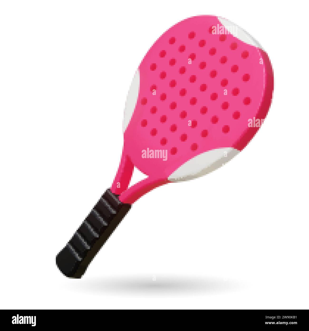 3d realistic pink paddle tennis racket on white background. Vector ...