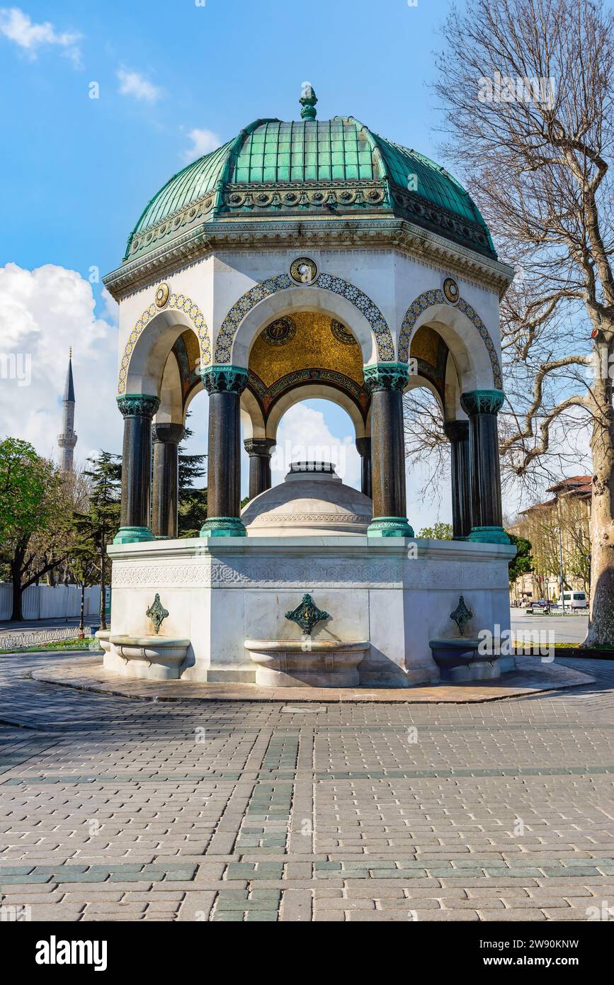 German Fountain in Sultan Ahmet park of Istanbul, Turkey Stock Photo ...