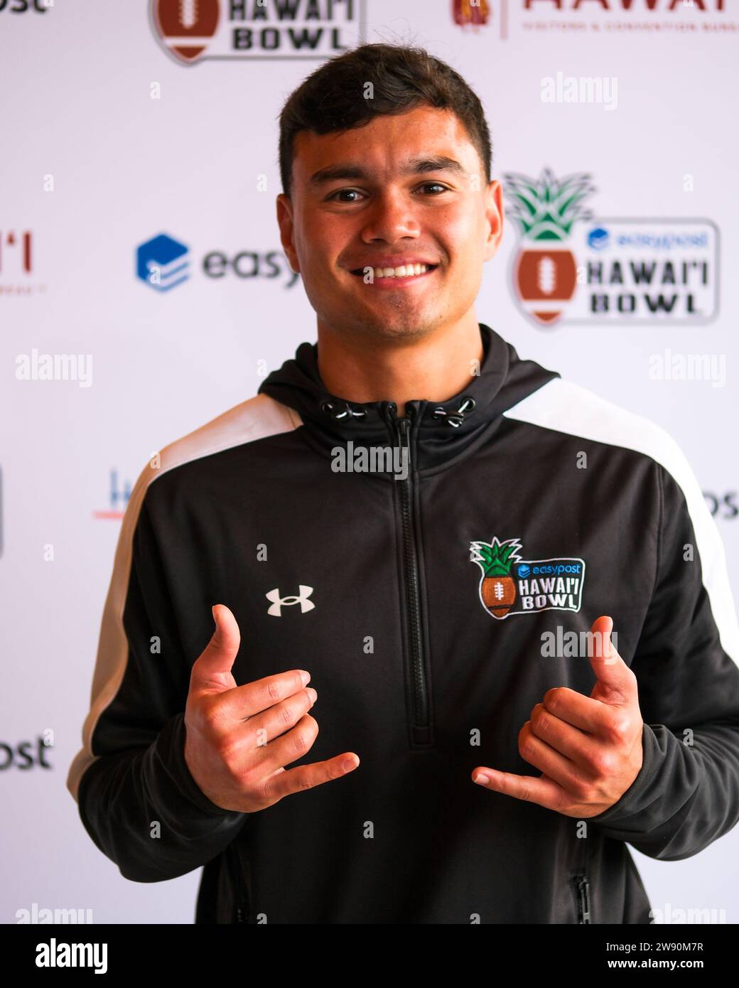 December 19, 2023: San Jose St. quarterback Chevan Cordeiro poses for a ...