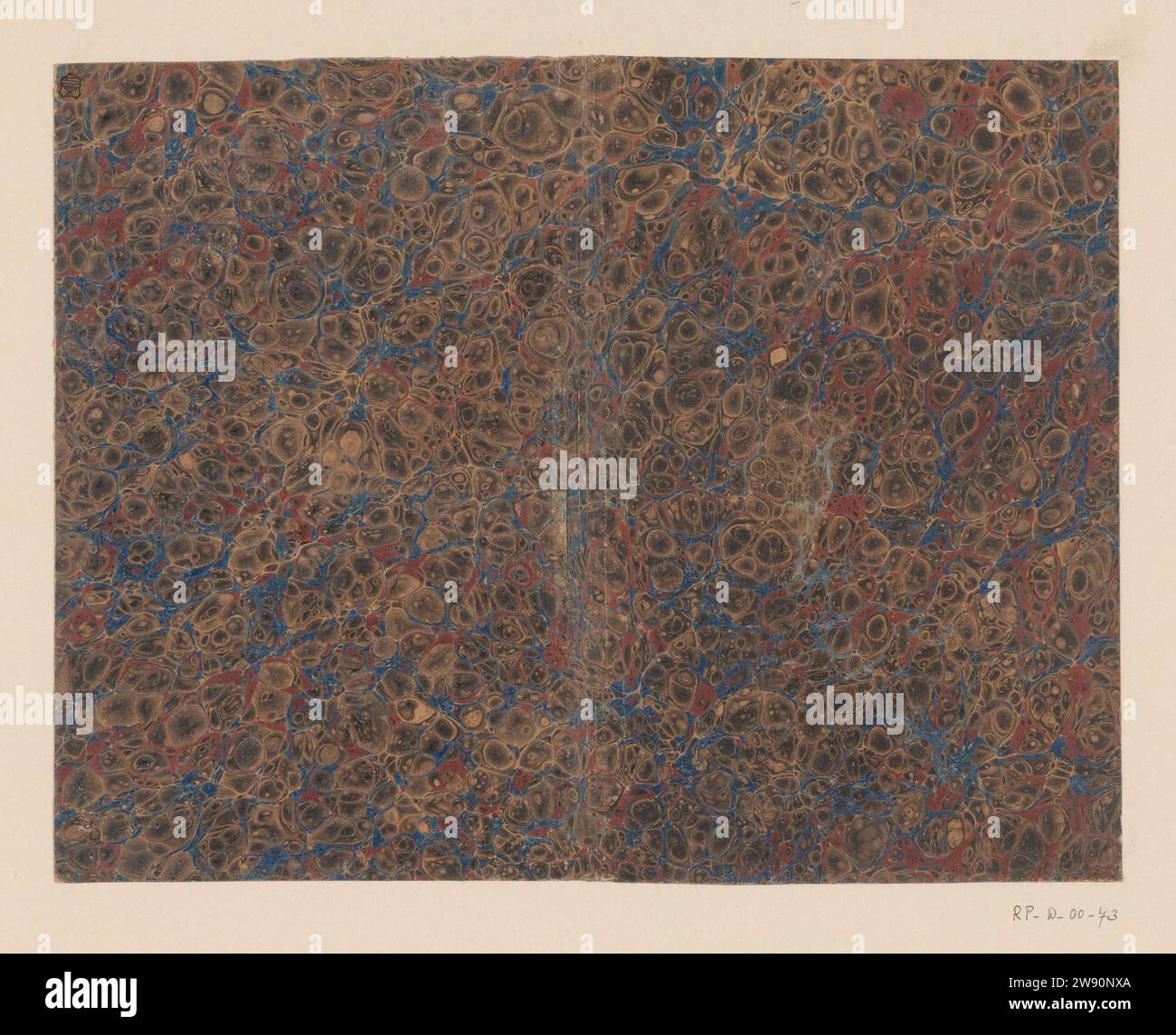 Ring pebble marble in brown, blue and red, anonymous, 1700 - 1850 ...