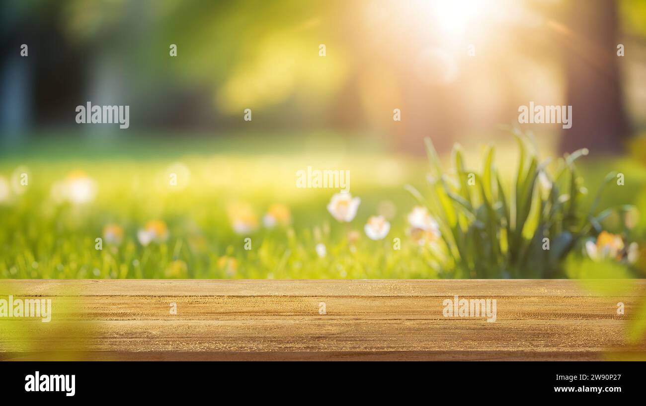 Empty table spring flowers hi-res stock photography and images - Alamy