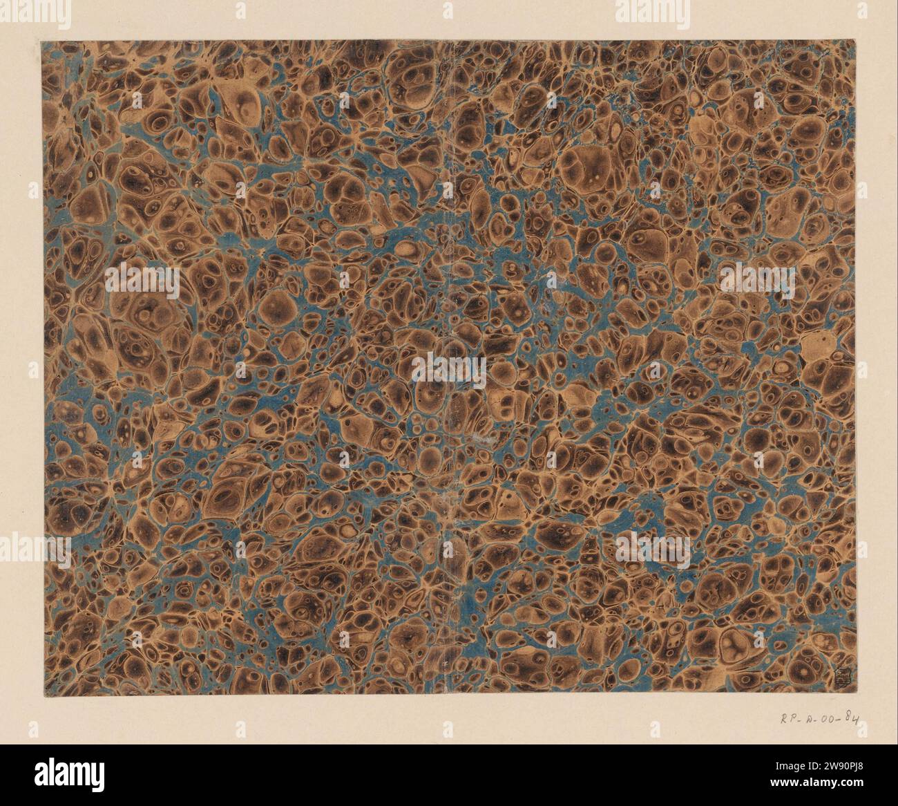 Ring chiebel marble in blue and brown, anonymous, 1700 - 1850 marbled ...