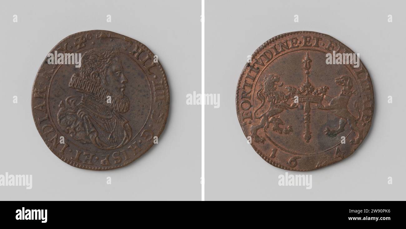 Philip IV, King of Spain, Anonymous, 1624 live Copper medal. Front ...
