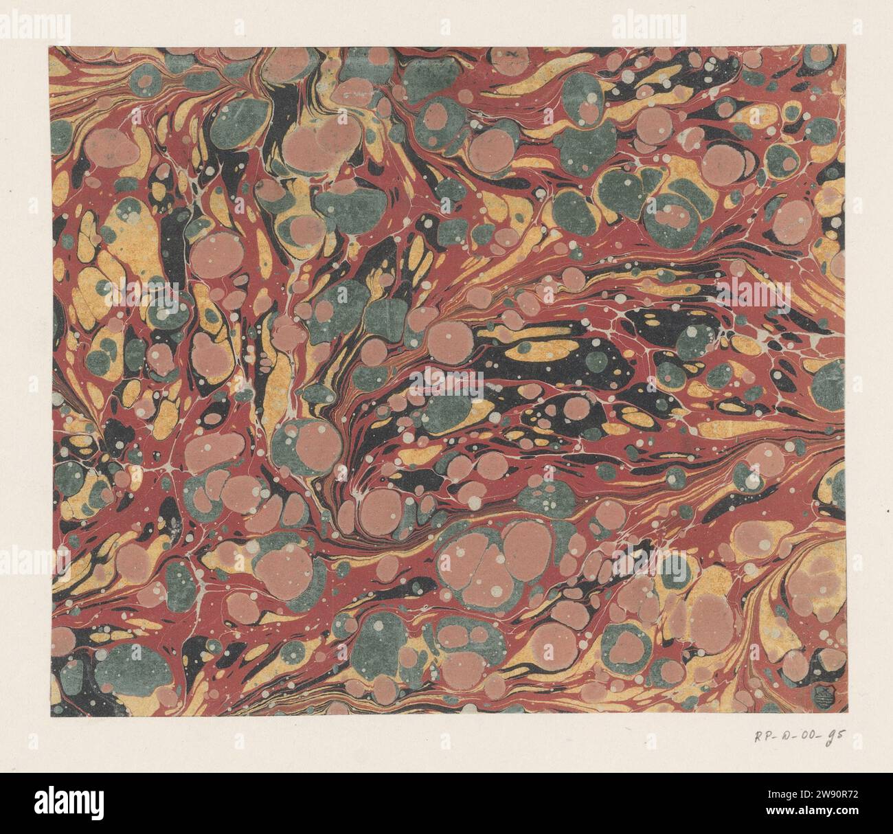 Dots pebble fantasy marble in red, yellow, green, pink and white ...