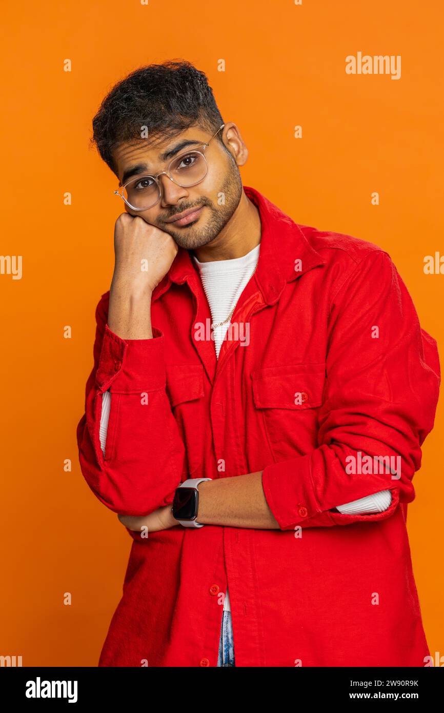 Tired bored Indian man indifferent expression, exhausted of tedious ...