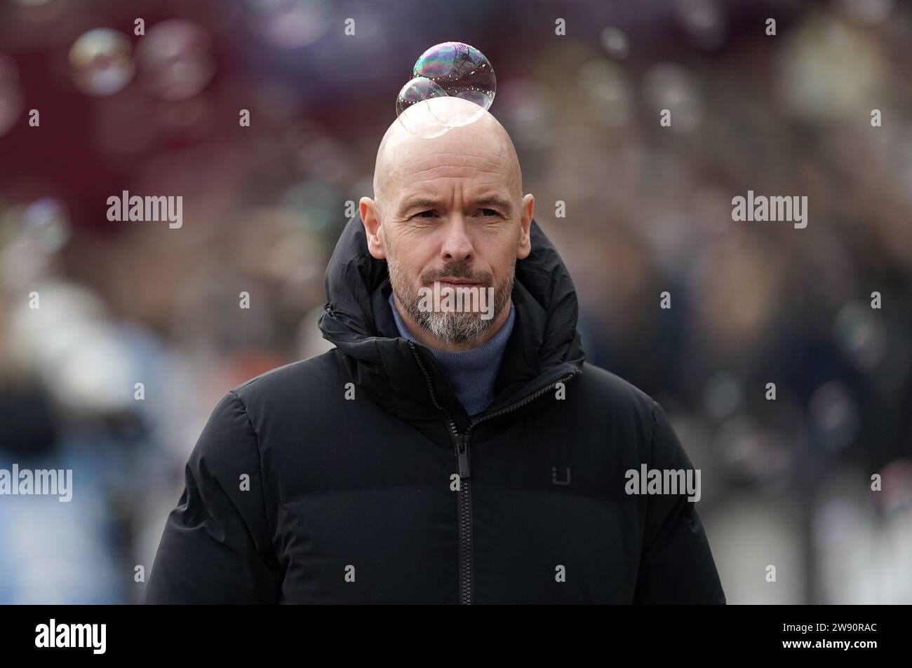 Bubbles burst on Manchester United manager Erik ten Hag during the ...