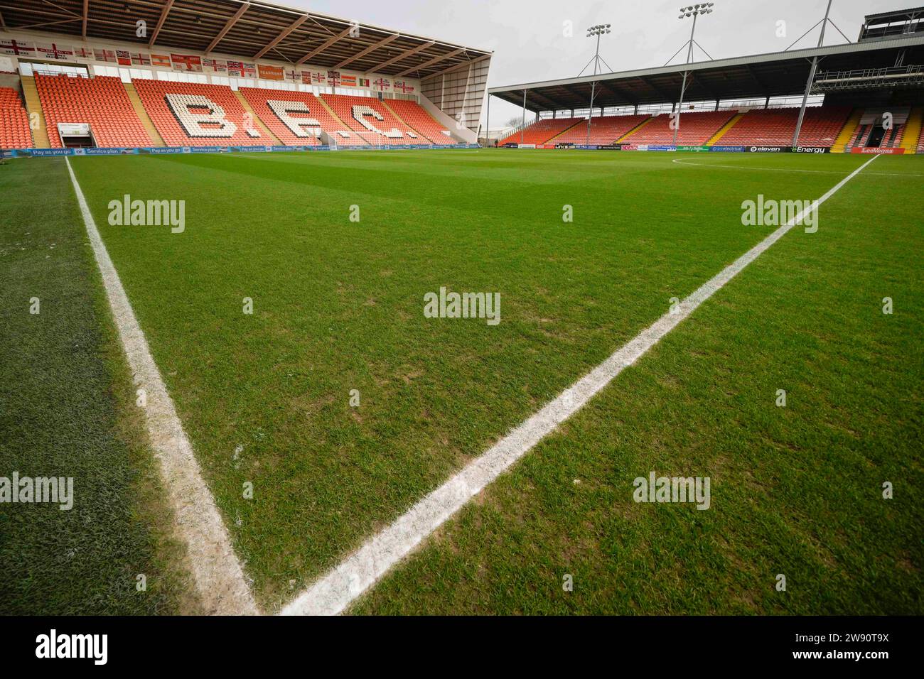 Blackpool, UK. 23rd Dec, 2023. A general view of Bloomfield Rd Stadium ...