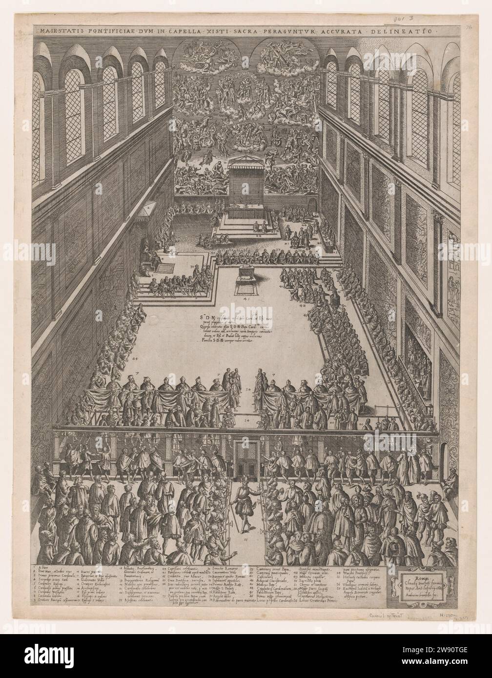 A Papal Gathering in the Sistine Chapel, Michelangelo's Last Judgement ...