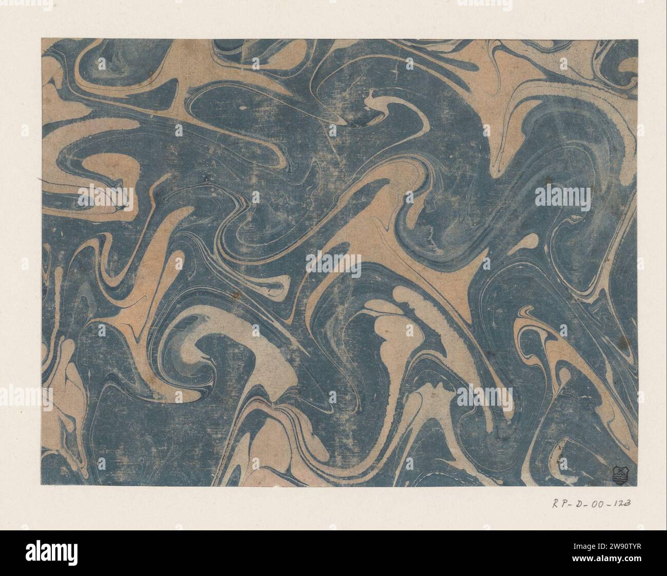 Fantasy or loop marble in blue and pink, Anonymous, 1700 - 1850 marbled ...