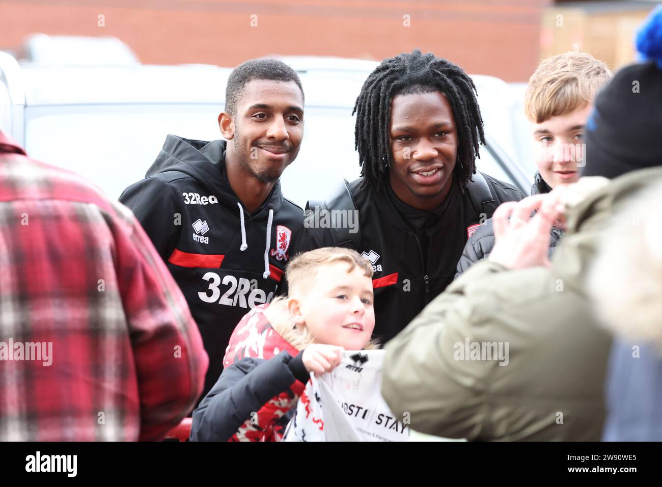 Middlesbrough players arrive ahead of the Sky Bet Championship match ...