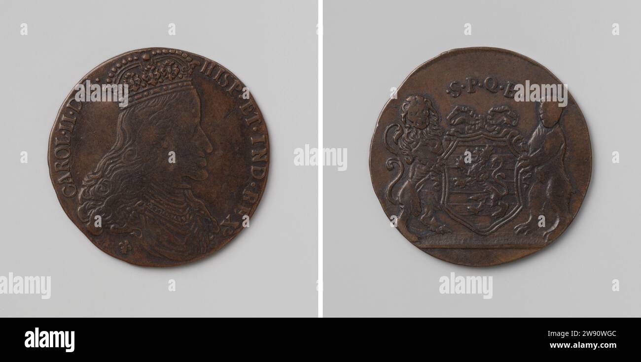 Karel II, King of Spain, Malcing Medal Passed on the order of the city ...