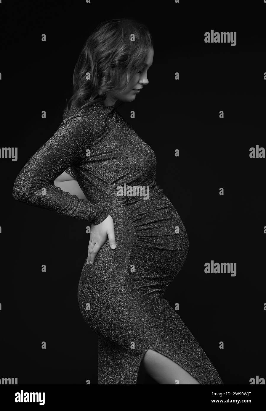 Young female in grey Black and White Stock Photos & Images - Alamy