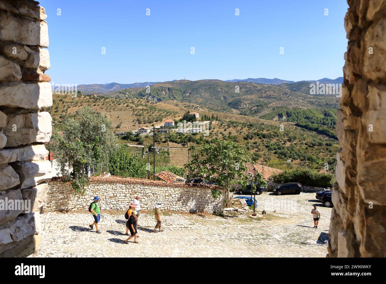 September 10 2023 - Berat Berati in Albania: People vistit the old ...