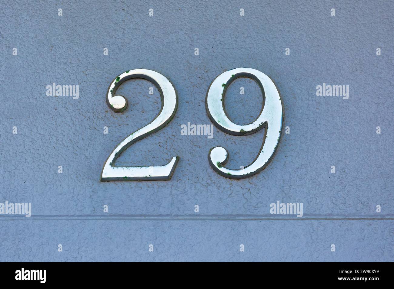 Old Weathered House Number 29, Metall on Wall Stock Photo - Alamy