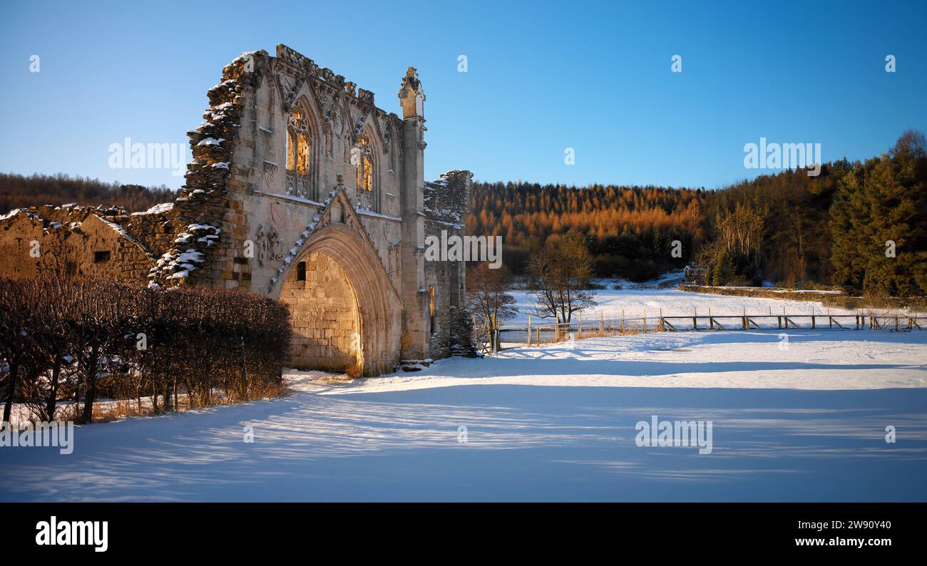 Ruins of Kirkham Priory, situated on the banks of the River Derwent, at ...