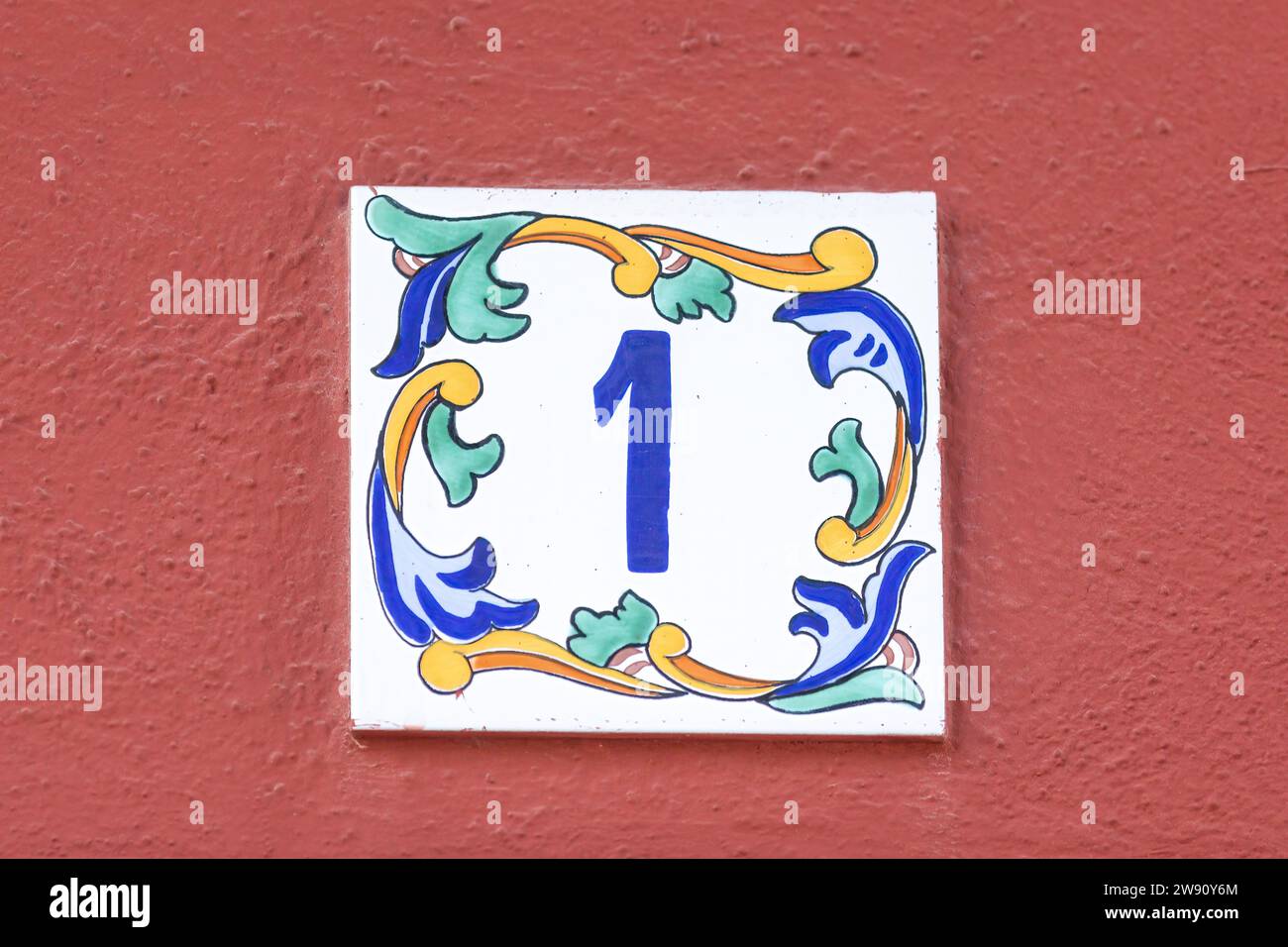 Old Weathered House Number 1, Tile on Wall Stock Photo - Alamy