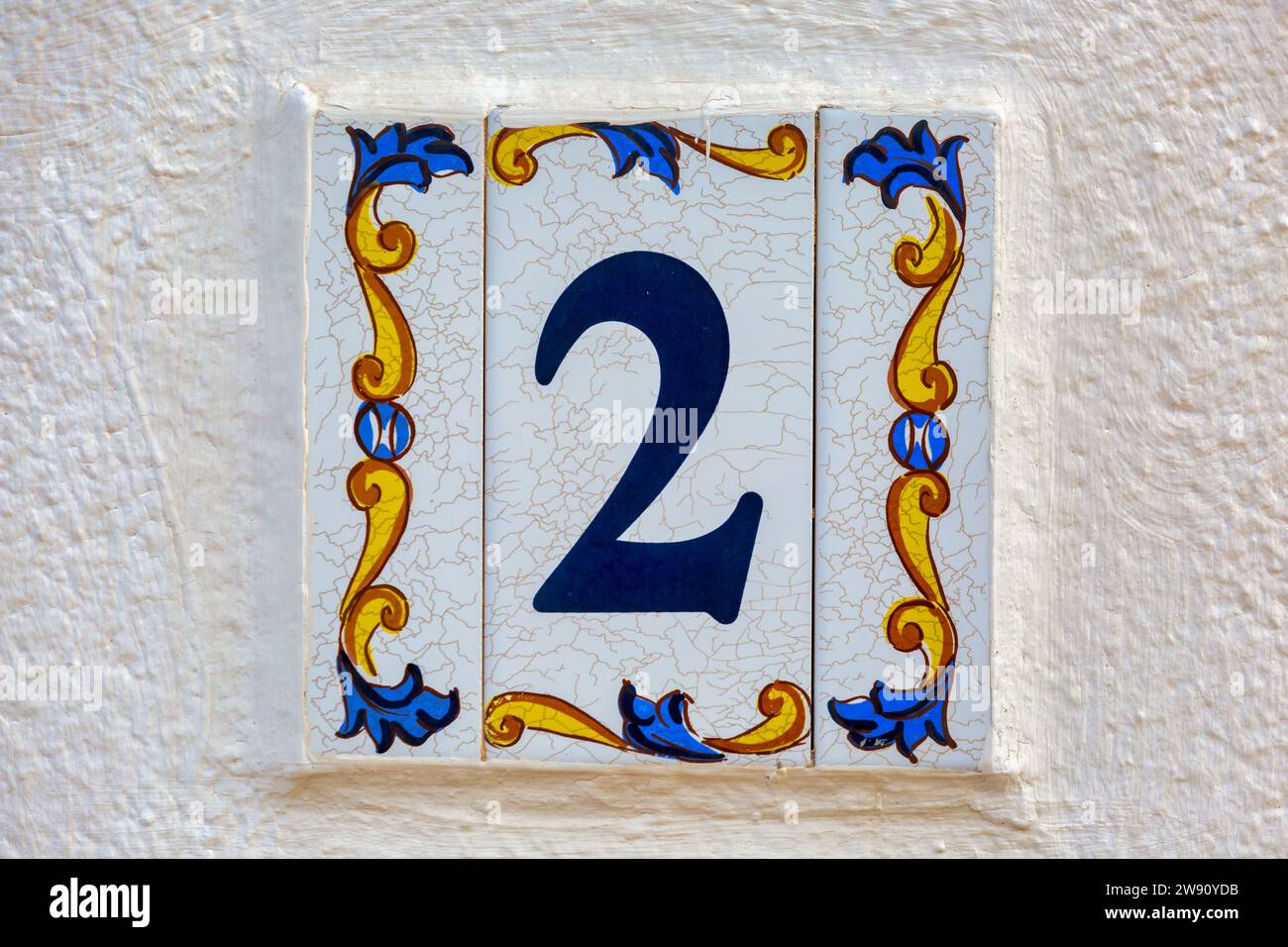 Old Weathered House Number 2, Tile on Wall Stock Photo - Alamy