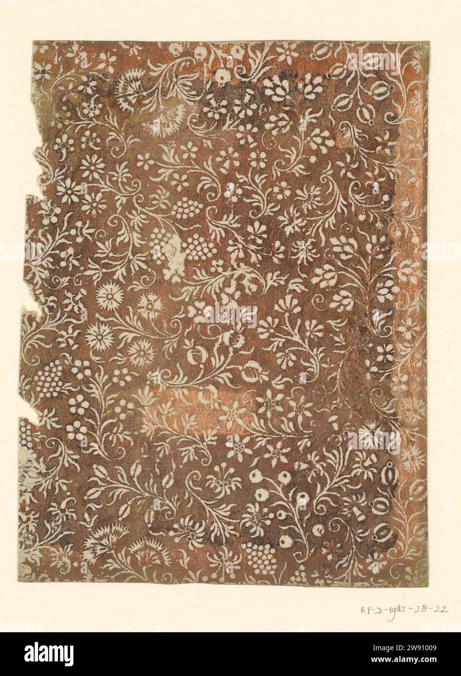 Leaf with flowers and fruits, anonymous, 1700 - 1850 brocade paper Leaf ...