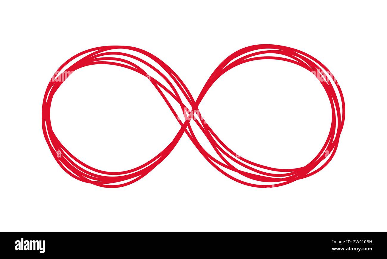Infinity symbol scribble hand painted with black ink pen. Isolated on ...