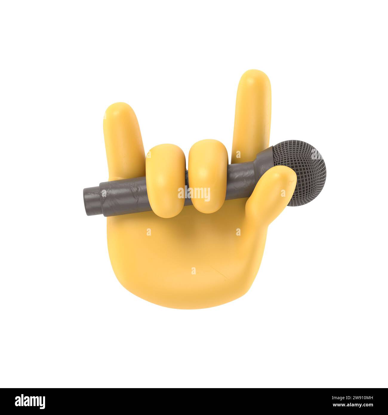 Cartoon Gesture Icon Mockup.Cartoon hand holding microphone and showing ...