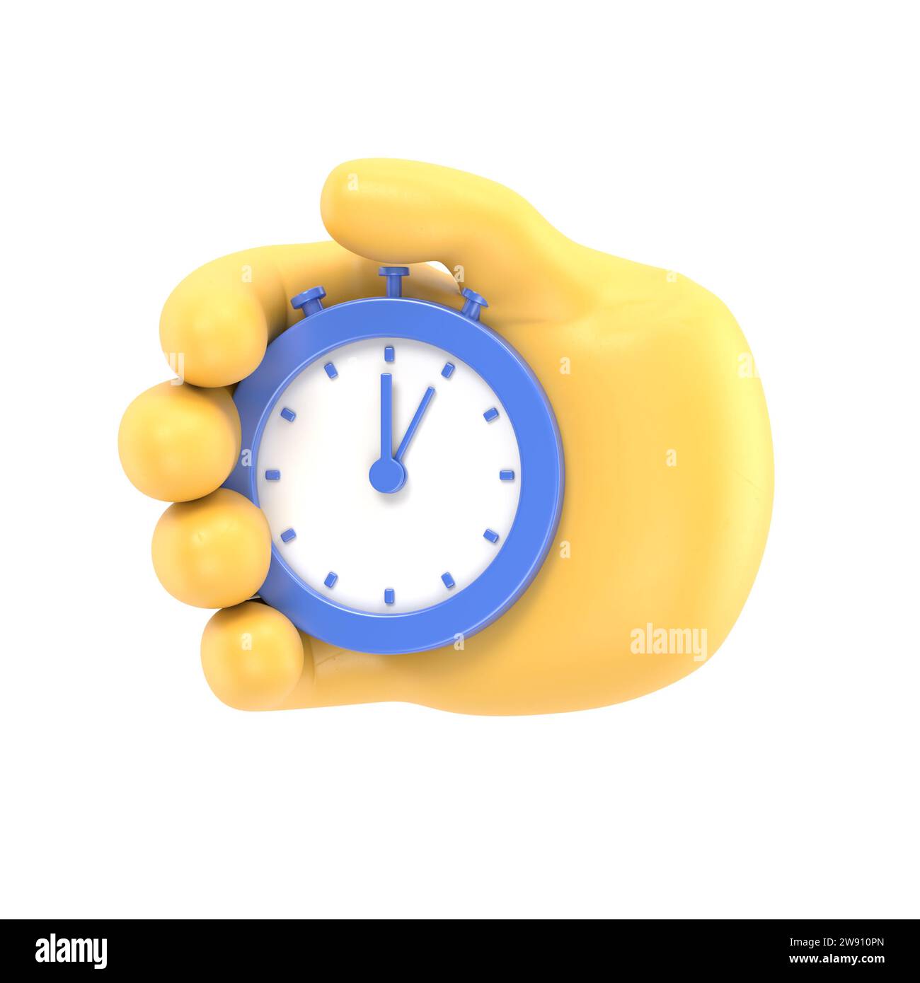Cartoon Gesture Icon Mockup.Cartoon hand with a stopwatch.3D rendering ...