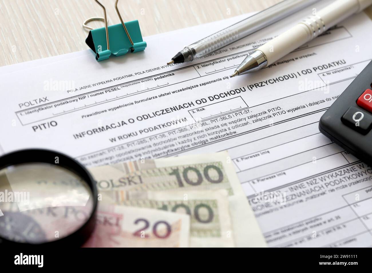 Information about deductions from income and tax, PIT-O form on ...