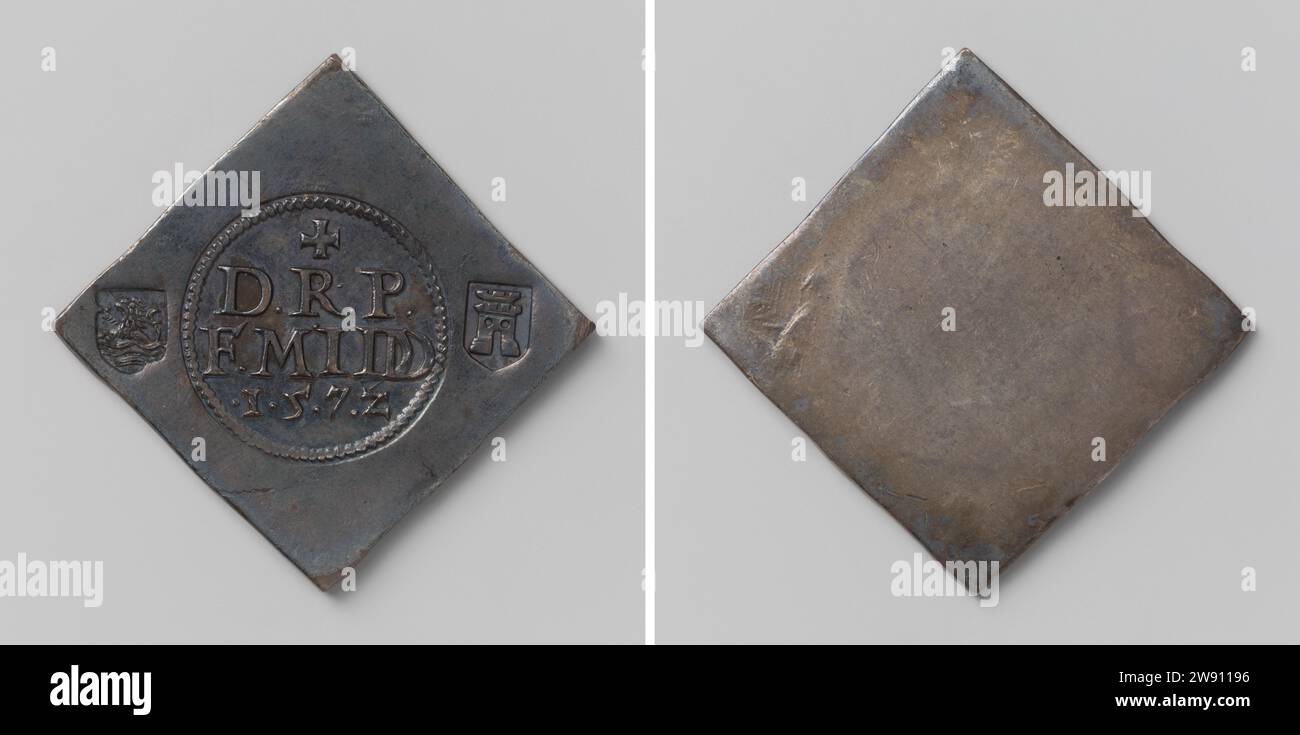 Half Daalder, emergency coin from Middelburg, beaten during the siege, Anonymous, 1572 coin ...