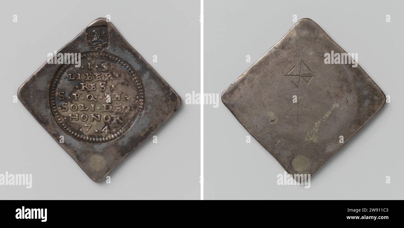 Half Daalder, emergency coin from Middelburg, beaten after the siege ...