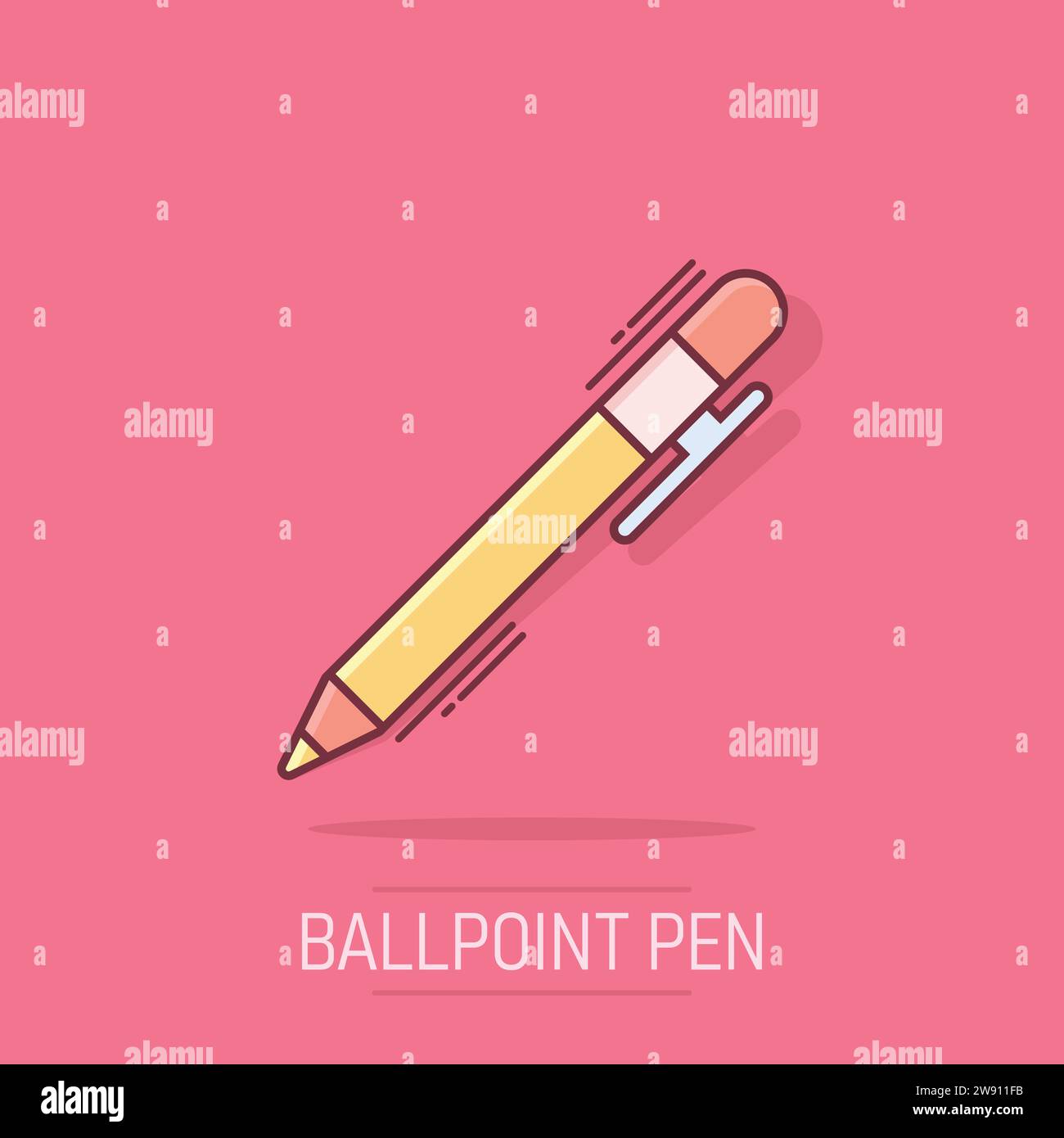 Pen icon in comic style. Highlighter vector cartoon illustration ...