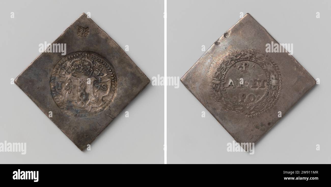 Twenty Stuiver, emergency coin from Amsterdam, beaten during the siege from the urban silver ...
