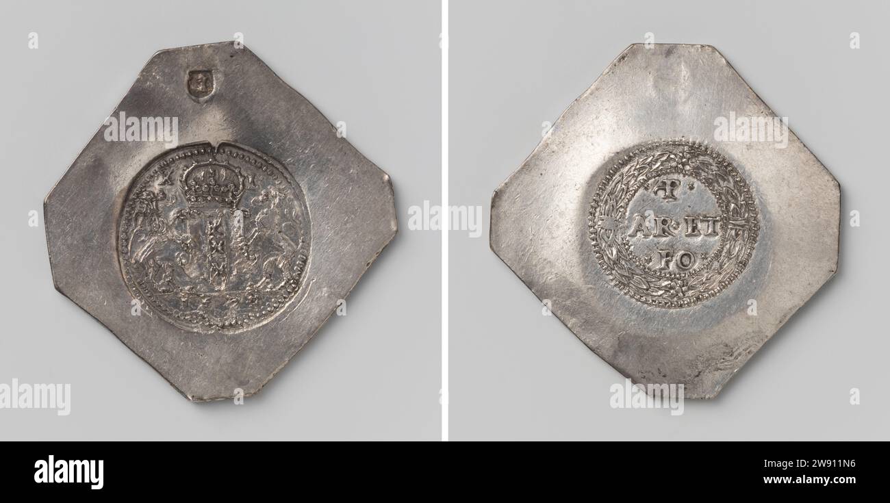 Forty Stuiver, emergency coin from Amsterdam, beaten during the siege from the urban silver ...