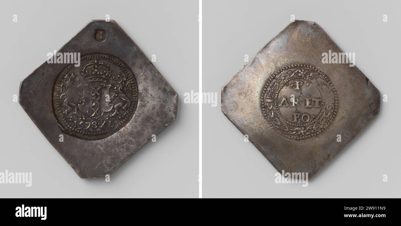 Forty Stuiver, emergency coin from Amsterdam, beaten during the siege from the urban silver ...