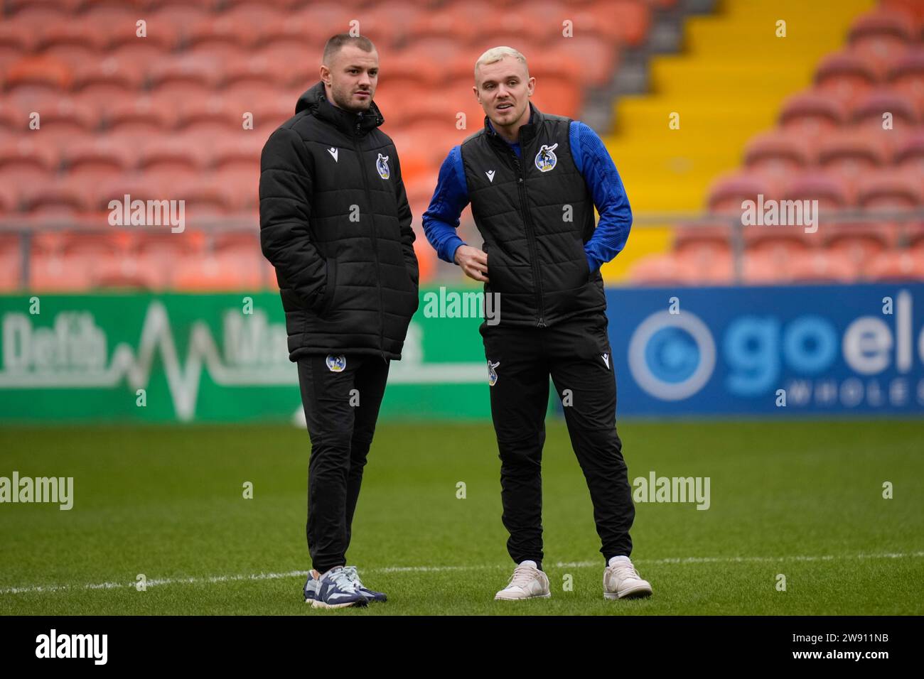 Luke Thomas #11 of Bristol Rovers and James Gibbons #28 of Bristol ...