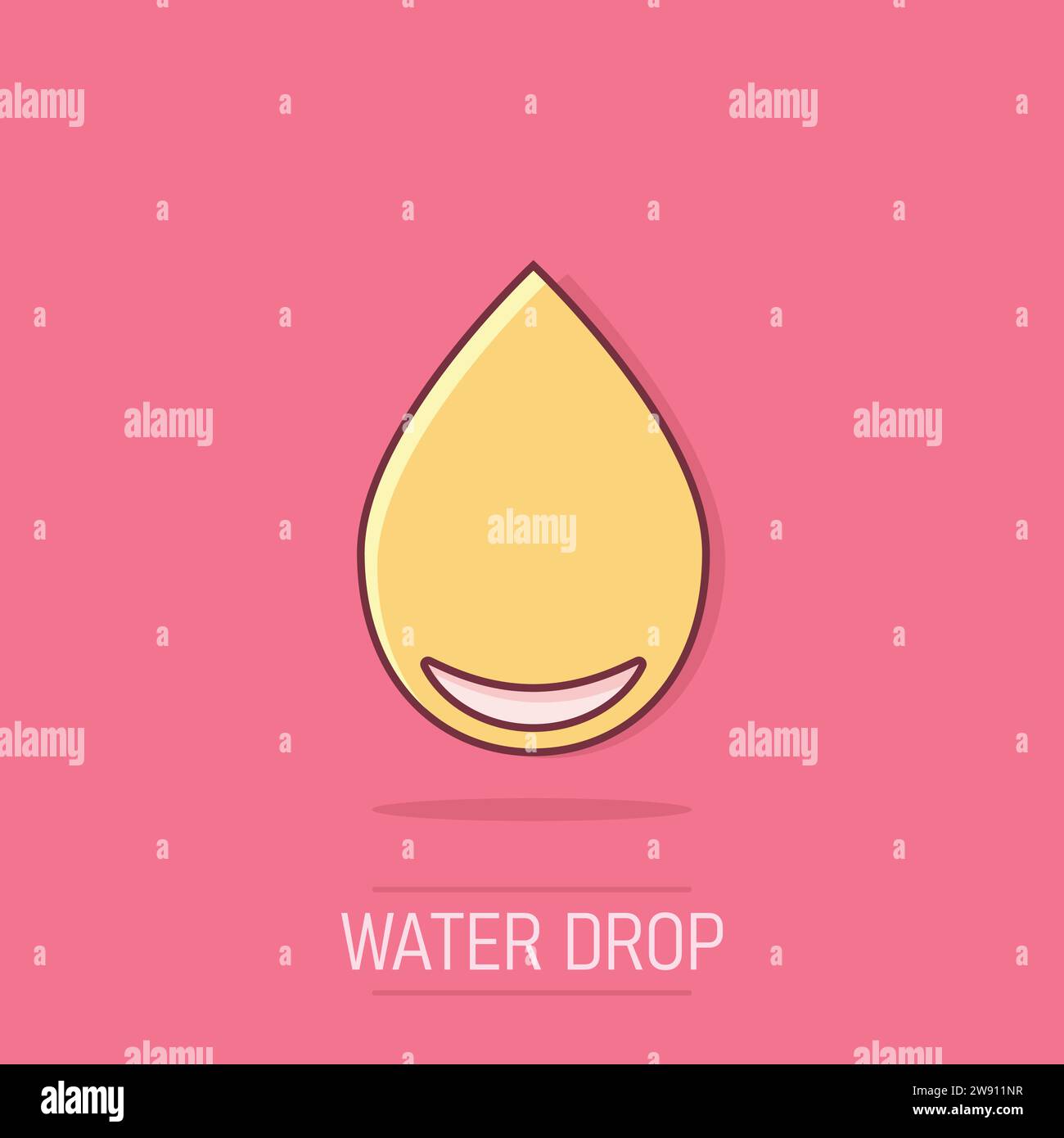 Water drop icon in comic style. Raindrop vector cartoon illustration ...