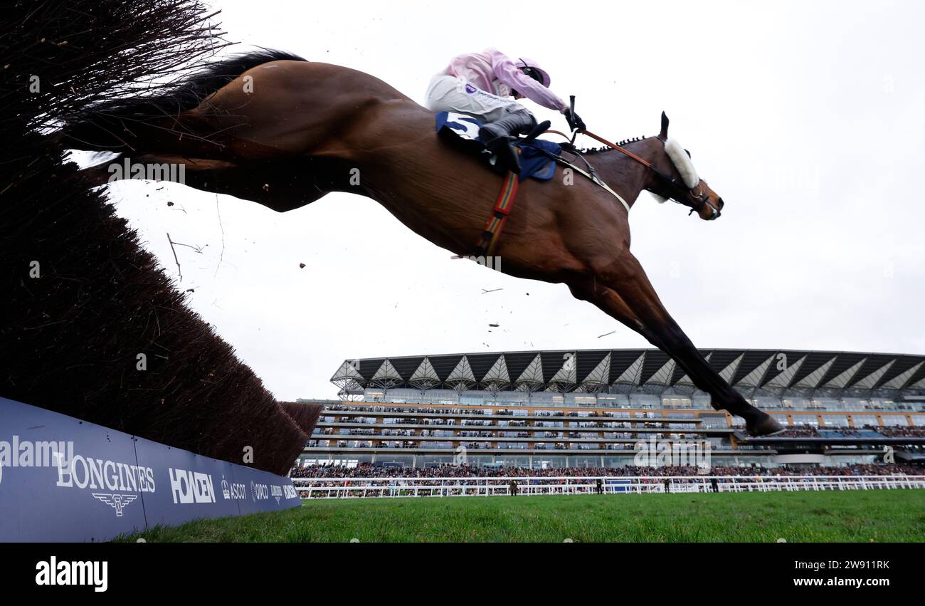Harper's Brook ridden by Kielan Woods in action during The Howden ...