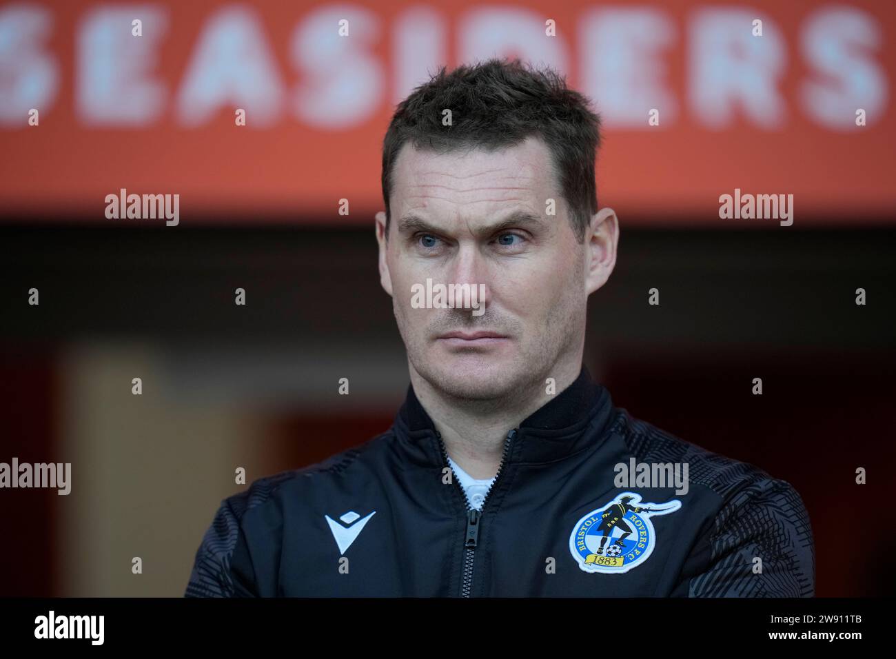 Bristol Rovers Manager Matt Taylor inspects the pitch before the Sky ...